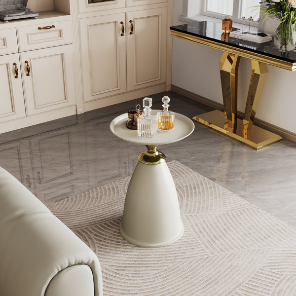 House of Hampton® Henock Iron Top Drum End Table | Wayfair